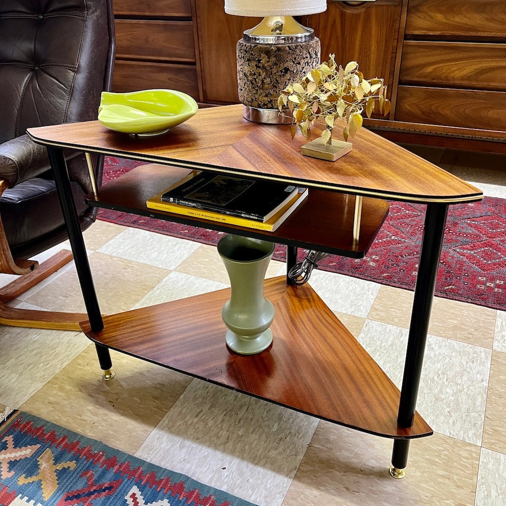 Teak + Ebony Corner Side Table | circa61 Modern